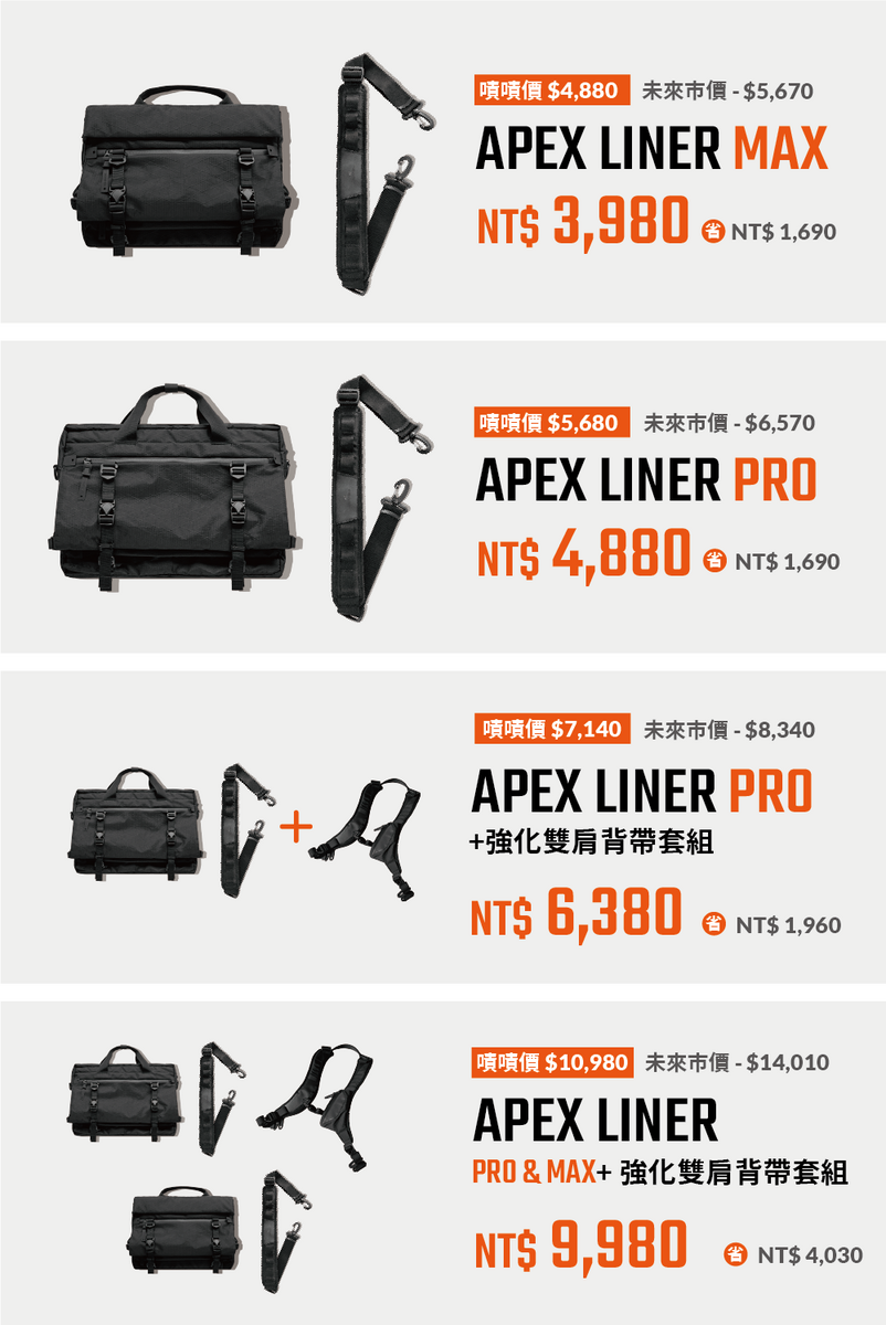 嘖嘖 | 【頂尖特務包APEX LINER PRO & MAX】地表最強｜機能商務/日常包。